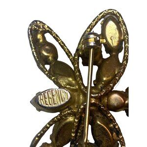 Regency | Jewelry | Vintage Regency Red Blue Rhinestone Butterfly ...